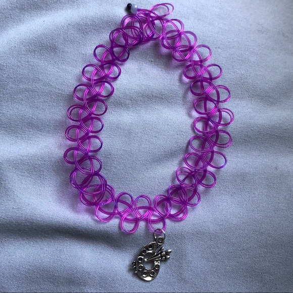 Jewelry | Purple Paint Tattoo Choker Necklace | Poshmark